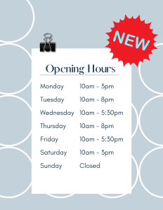 New Open Hours – Deep River Public Library